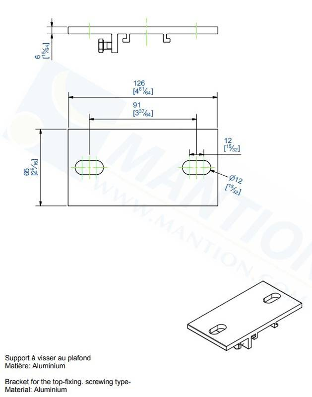 Uchwyt sufitowy MANTION 10044, aluminium | Systemy podwieszane ...